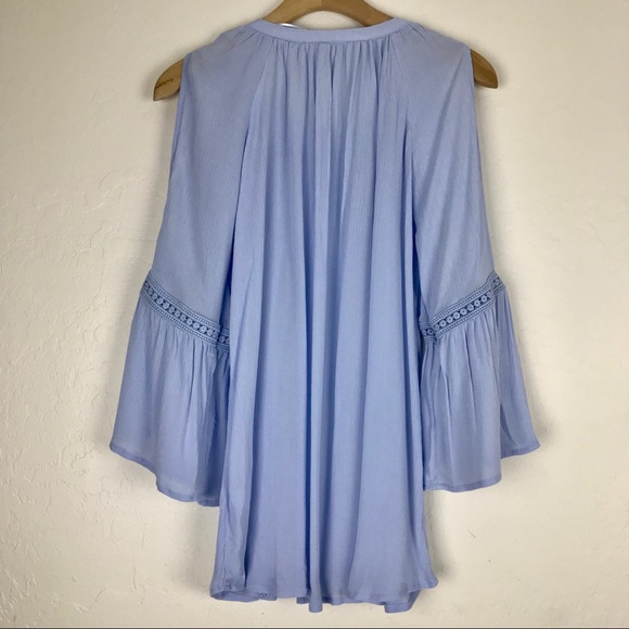 Spense | Tops | Spense Women Crochettrim Bell Sleeve Blouse Blue | Poshmark